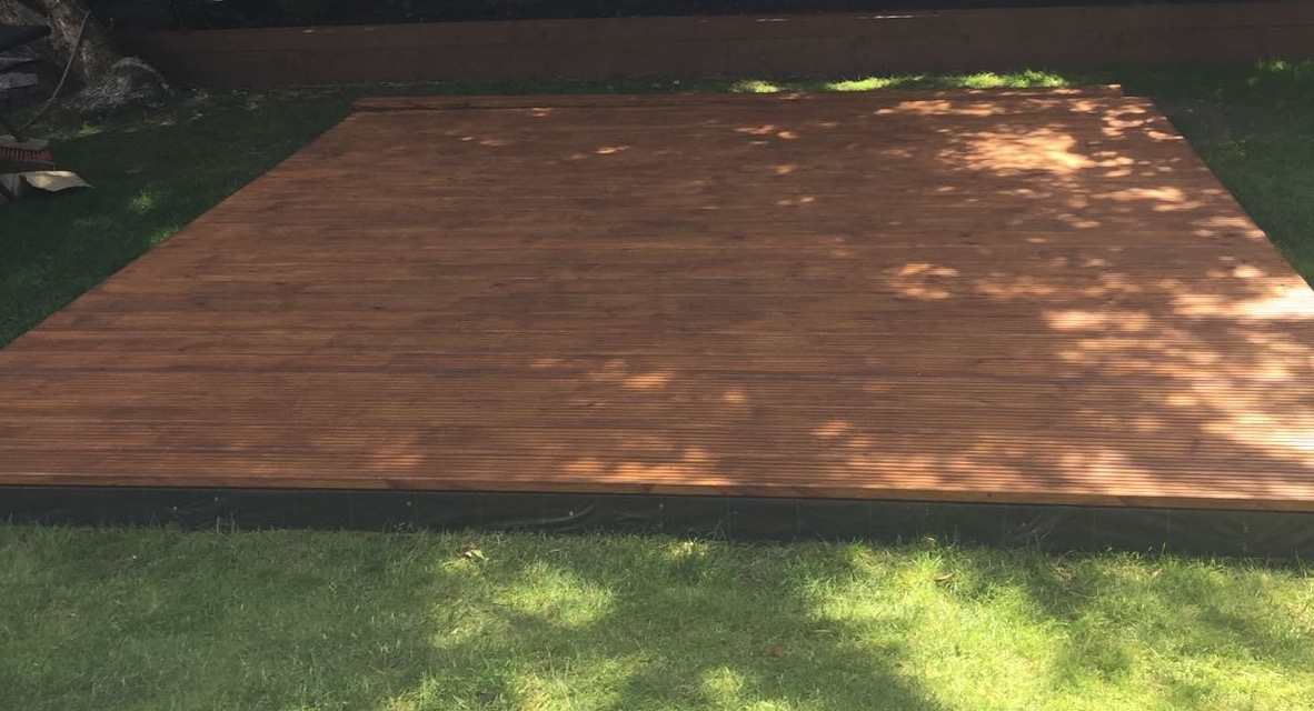 Simple 3.6m Square Garden Decking Area